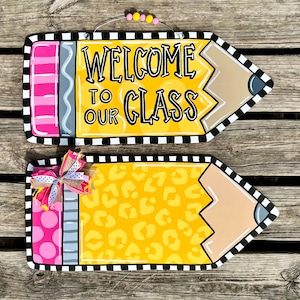 Teacher Door Hanger, Pencil Door Hanger, Unique Door Hanger, Back to ...