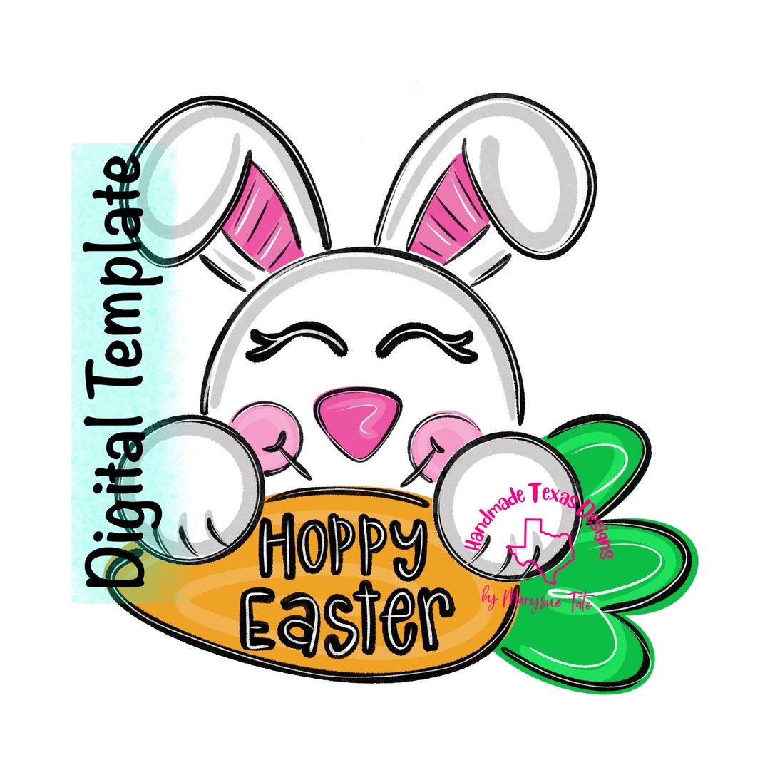 Door Hanger Template, Easter Door Hanger Template, Bunny Door Hanger ...