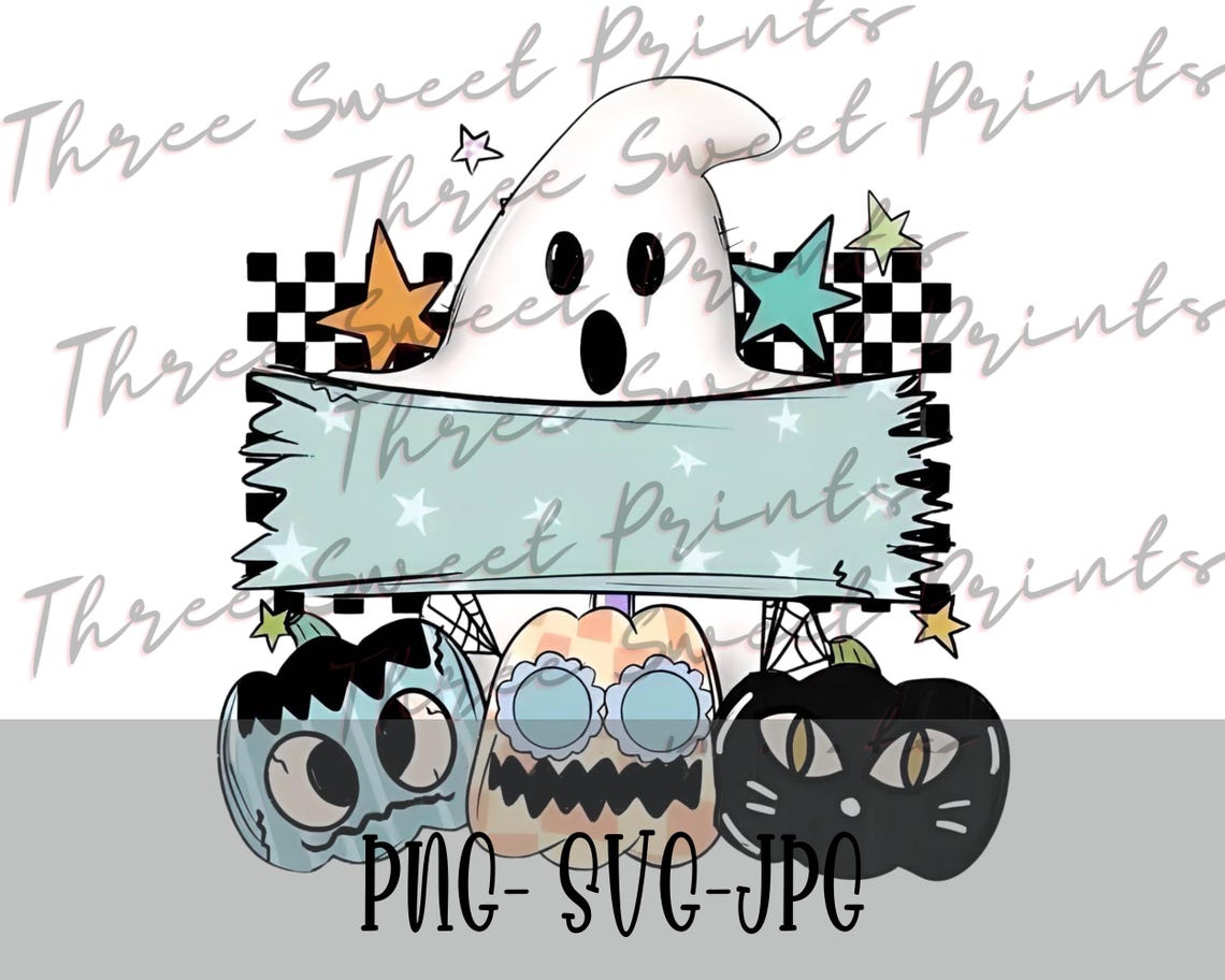 Blue Ghost Name Plate Png, Blue Ghost Name Plate Svg, Halloween Name ...
