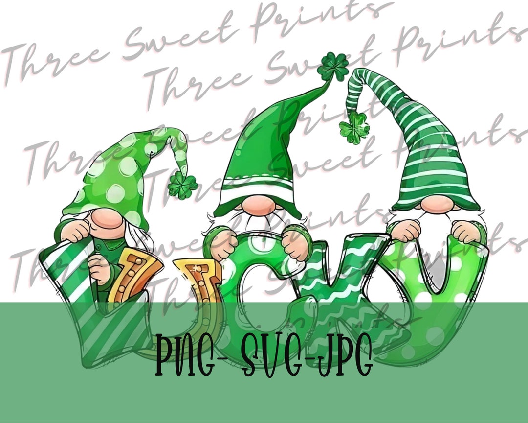 Gnomes Lucky Png, Gnomes Lucky Svg, St Patrick's Day Png, St Patrick's ...
