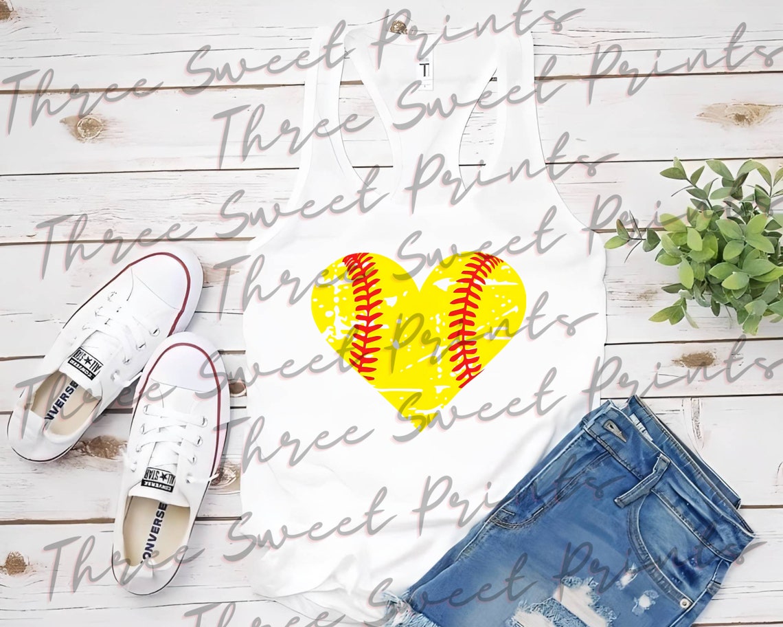 Distressed Softball Heart Png, Distressed Softball Heart Svg, Sports ...