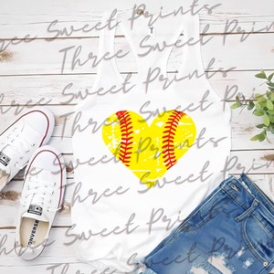 Distressed Softball Heart Png, Distressed Softball Heart Svg, Sports ...