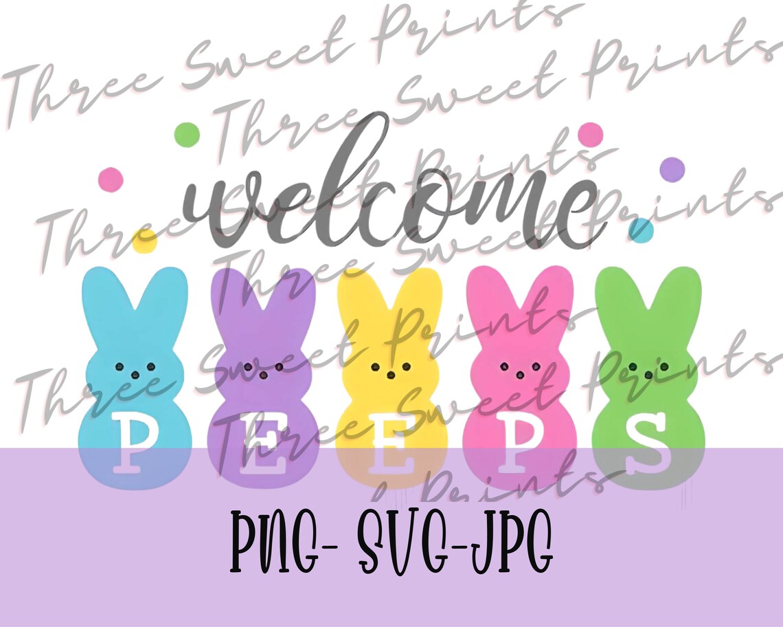 Welcome Peeps Png, Welcome Peeps Svg, Welcome Png, Peeps Png, Easter ...