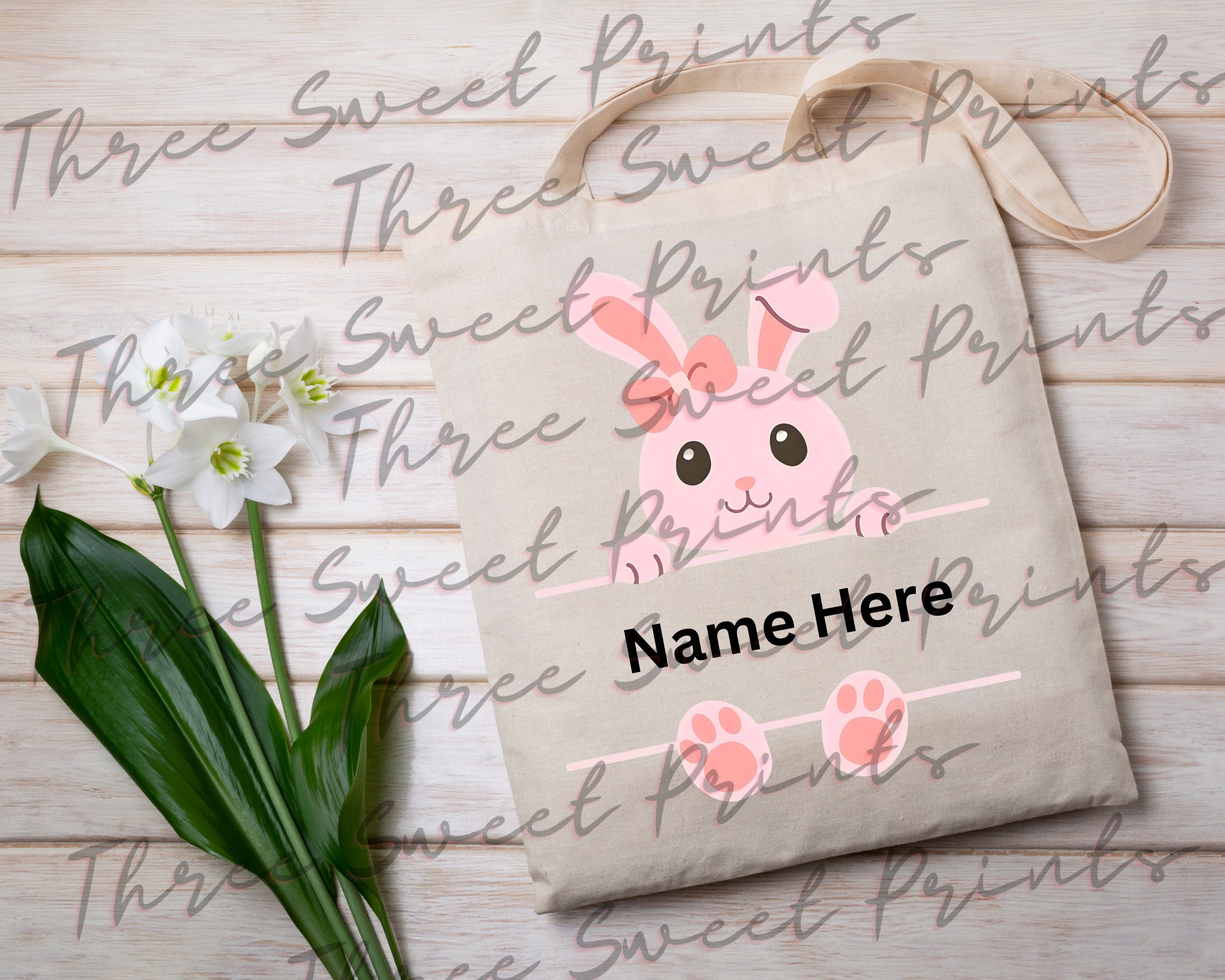 Pink Bunny Name Tag Png, Pink Bunny Name Tag Svg, Easter Bunny Name Tag ...