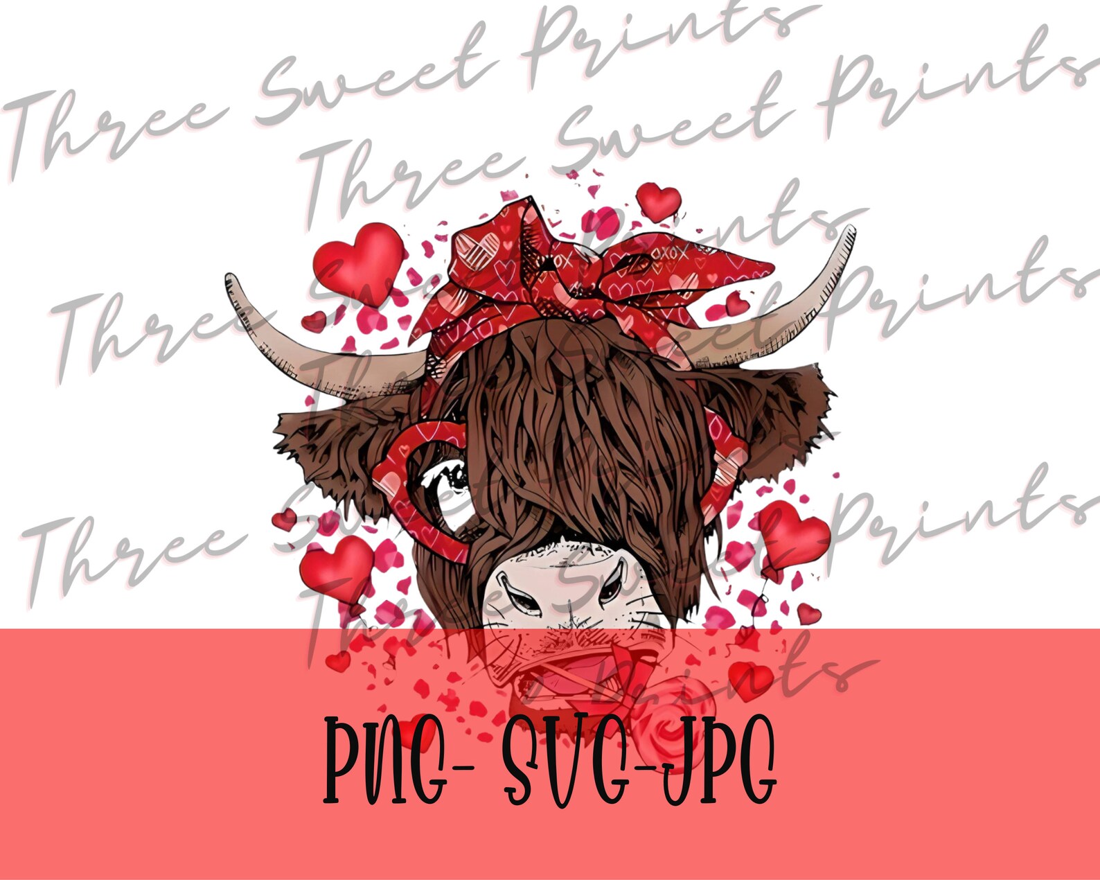 Cow Valentine Png, Cow Valentine Svg, Longhaired Cow Valentine Png ...