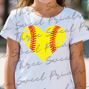 Distressed Softball Heart Png, Distressed Softball Heart Svg, Sports ...