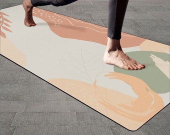 Cute Green & Gold Floral Yoga Mat Custom Personalized Yoga - Etsy