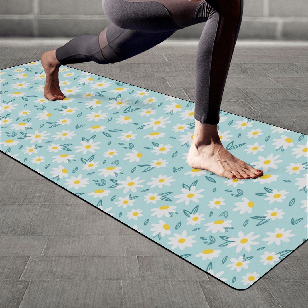 Cute Pastel Daisy Pattern Yoga Mat, Yoga Accessories, Custom ...