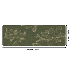 Cute Green & Gold Floral Yoga Mat, Custom Personalized Yoga Mat ...