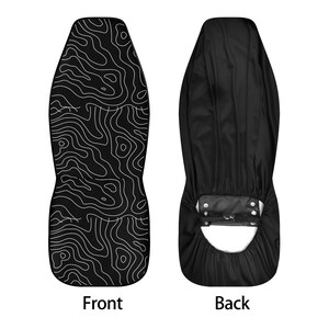 Black Topographic Car Seat Covers, Cute Seat Cover for Car Full Set ...