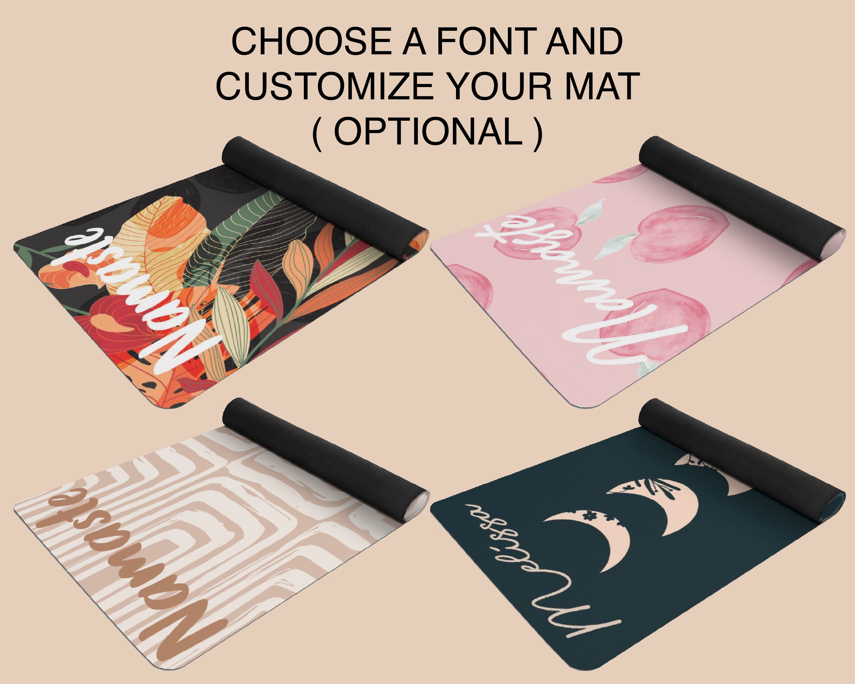 Brown Mountain and Moon View Boho Yoga Mat Custom - Etsy