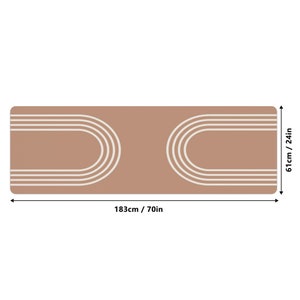 Beige Boho Rainbow Cute Yoga Mat, 70x24 Custom Personalized Yoga Mat ...