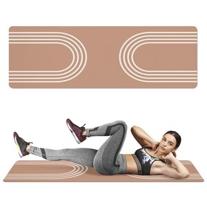 Beige Boho Rainbow Cute Yoga Mat, 70x24 Custom Personalized Yoga Mat ...