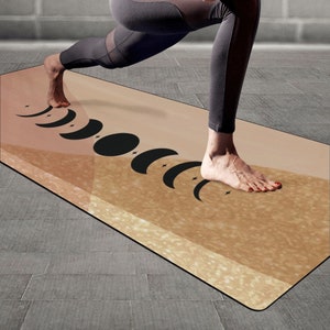 Pastel Color Aesthetic Boho Moon Yoga Mat Custom Personalized - Etsy