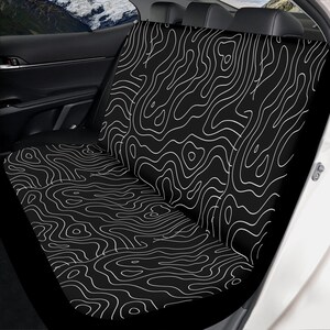 Black Topographic Car Seat Covers, Cute Seat Cover for Car Full Set ...