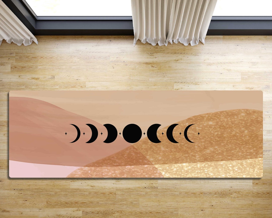 Pastel Color Aesthetic Boho Moon Yoga Mat Custom Personalized - Etsy