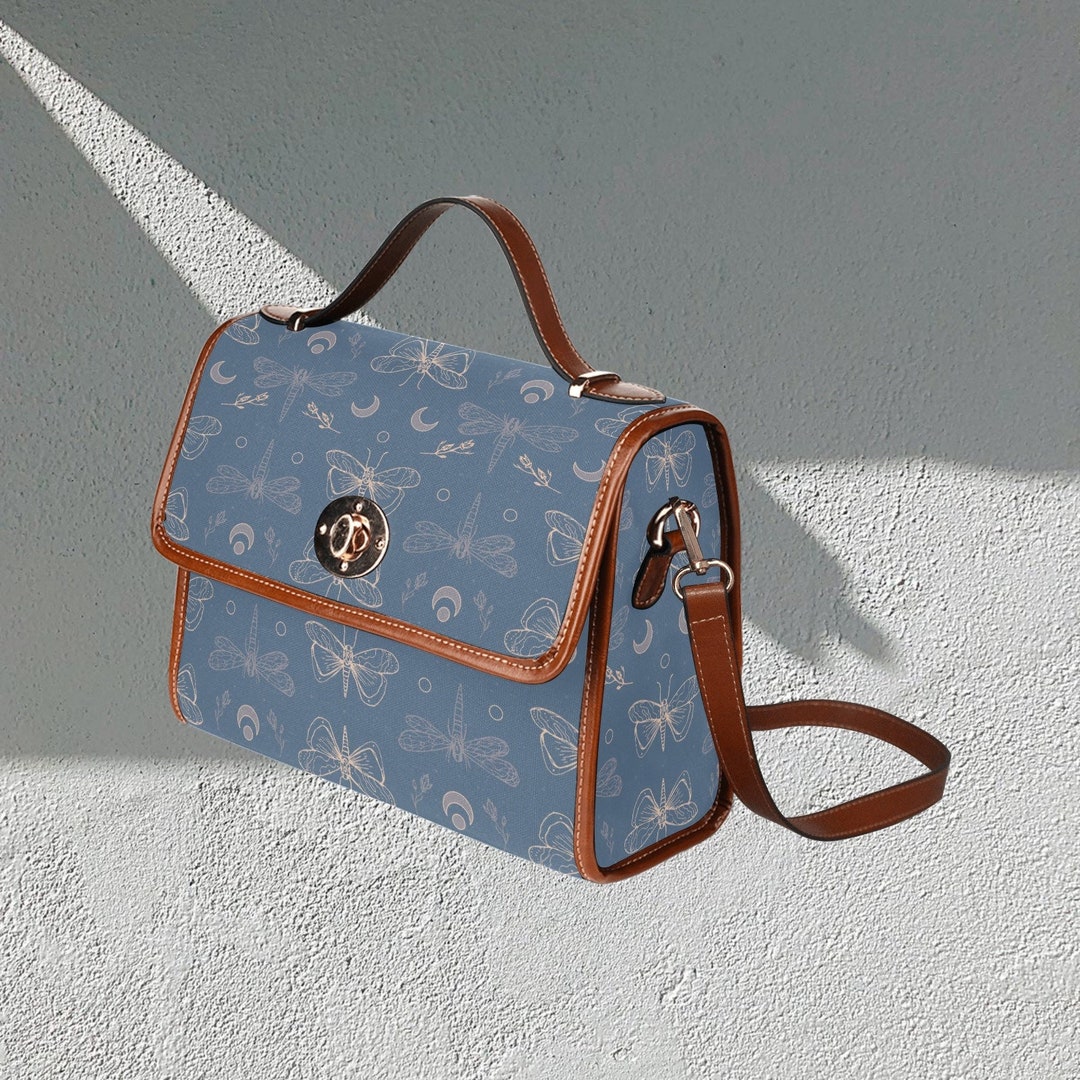 Celestial Moon Canvas Satchel Bag, Cute Women Goth Moon Crossed Body ...