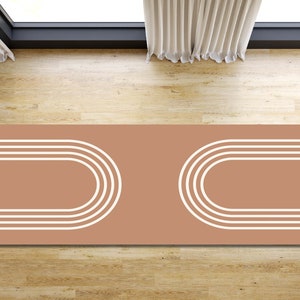 Beige Boho Rainbow Cute Yoga Mat, 70x24 Custom Personalized Yoga Mat ...