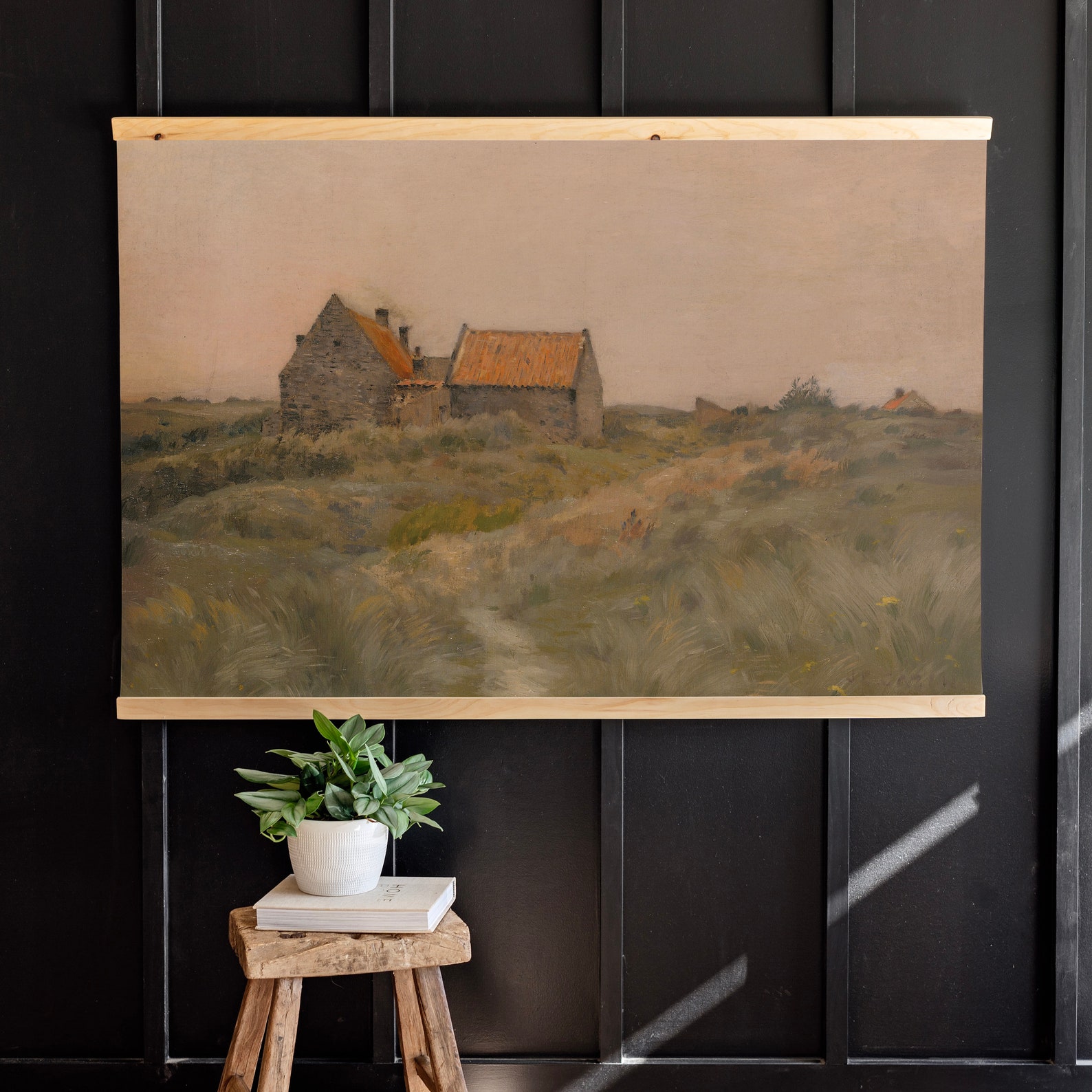 Vintage Barn Scene Canvas Tapestry: Country Landscape Wall Art | 400 - Etsy