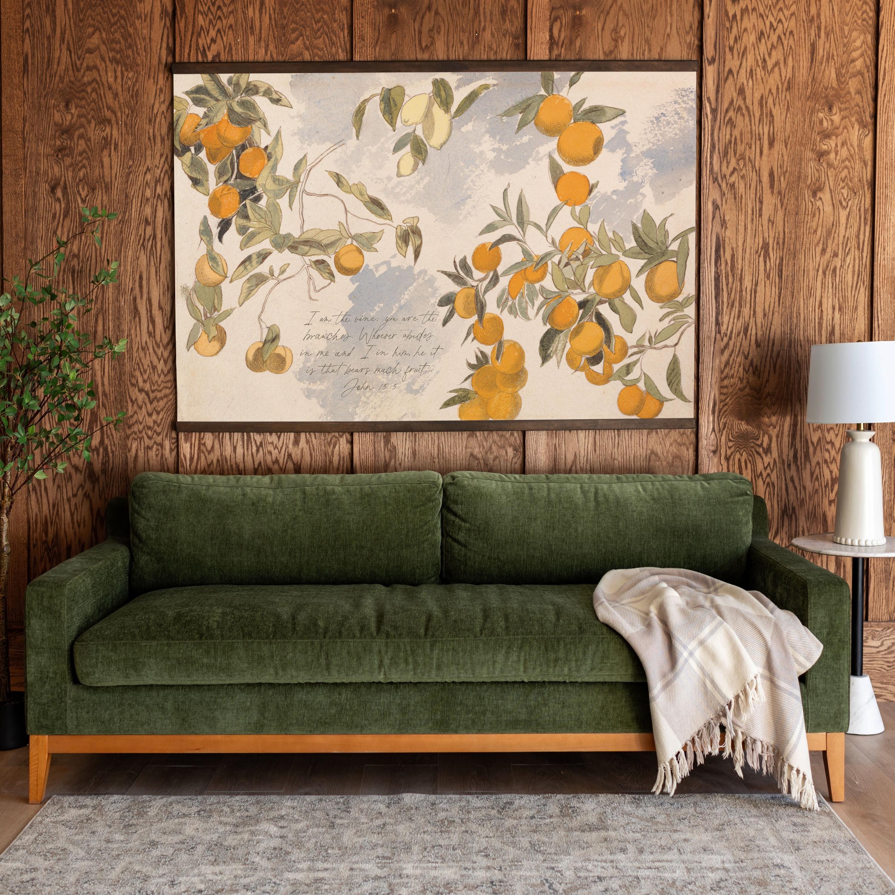 Orange Tree Kitchen Tapestry Wall Art | John 15:5 Christian Decor | 696 ...