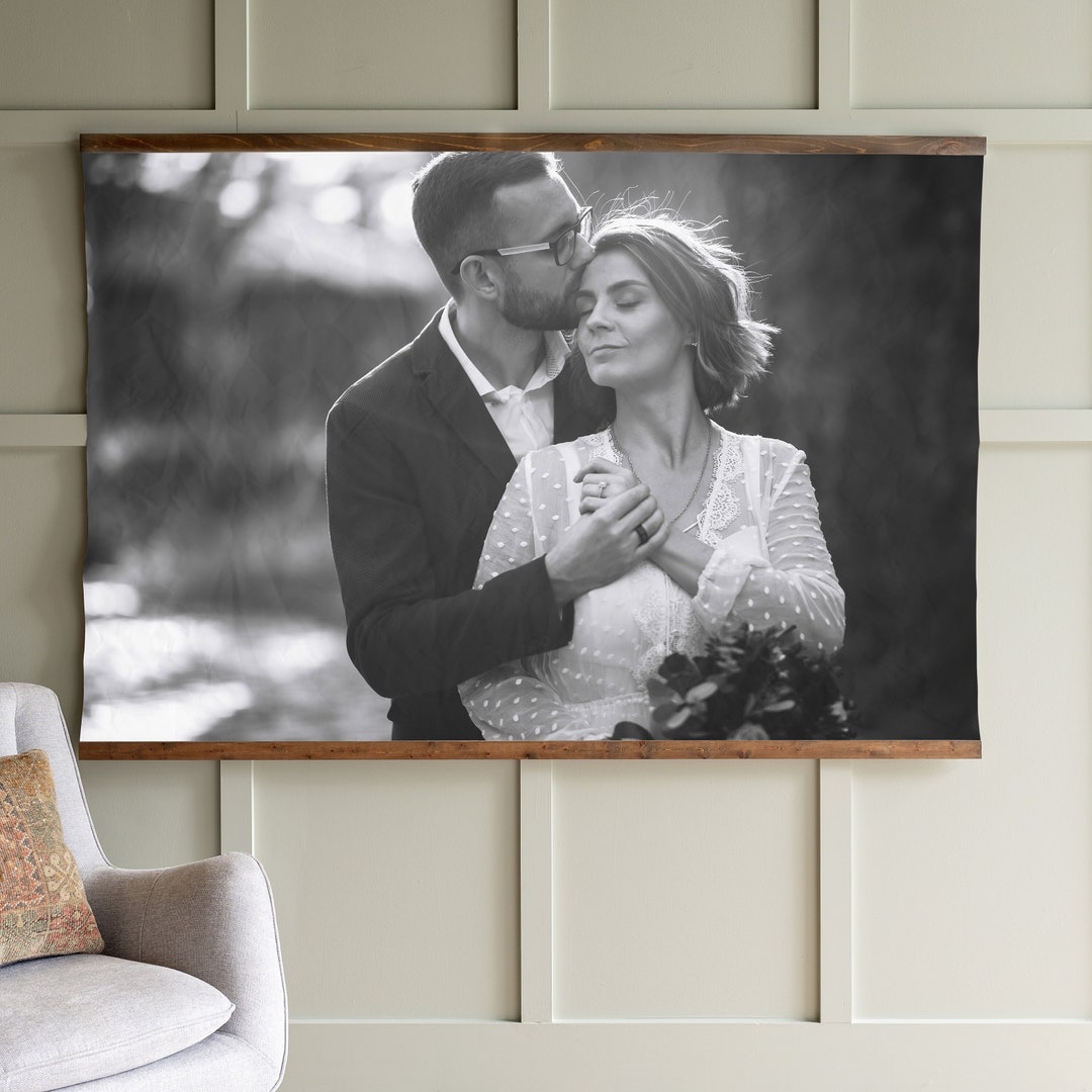 Custom Photo Canvas Tapestry: Family Portrait, Wedding Picture - Etsy