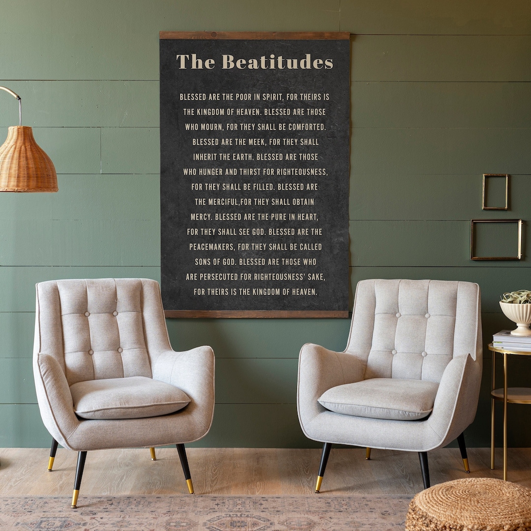 The Beatitudes Canvas Sign | Large Canvas Scripture Art | Bible Verse ...