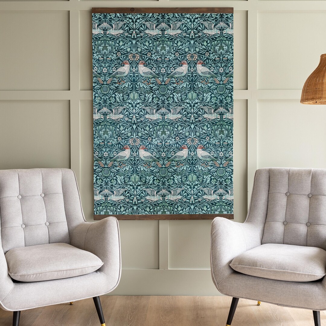 Oversized Botanical Tapestry: Vintage Textile Wall Art | 643 - Etsy