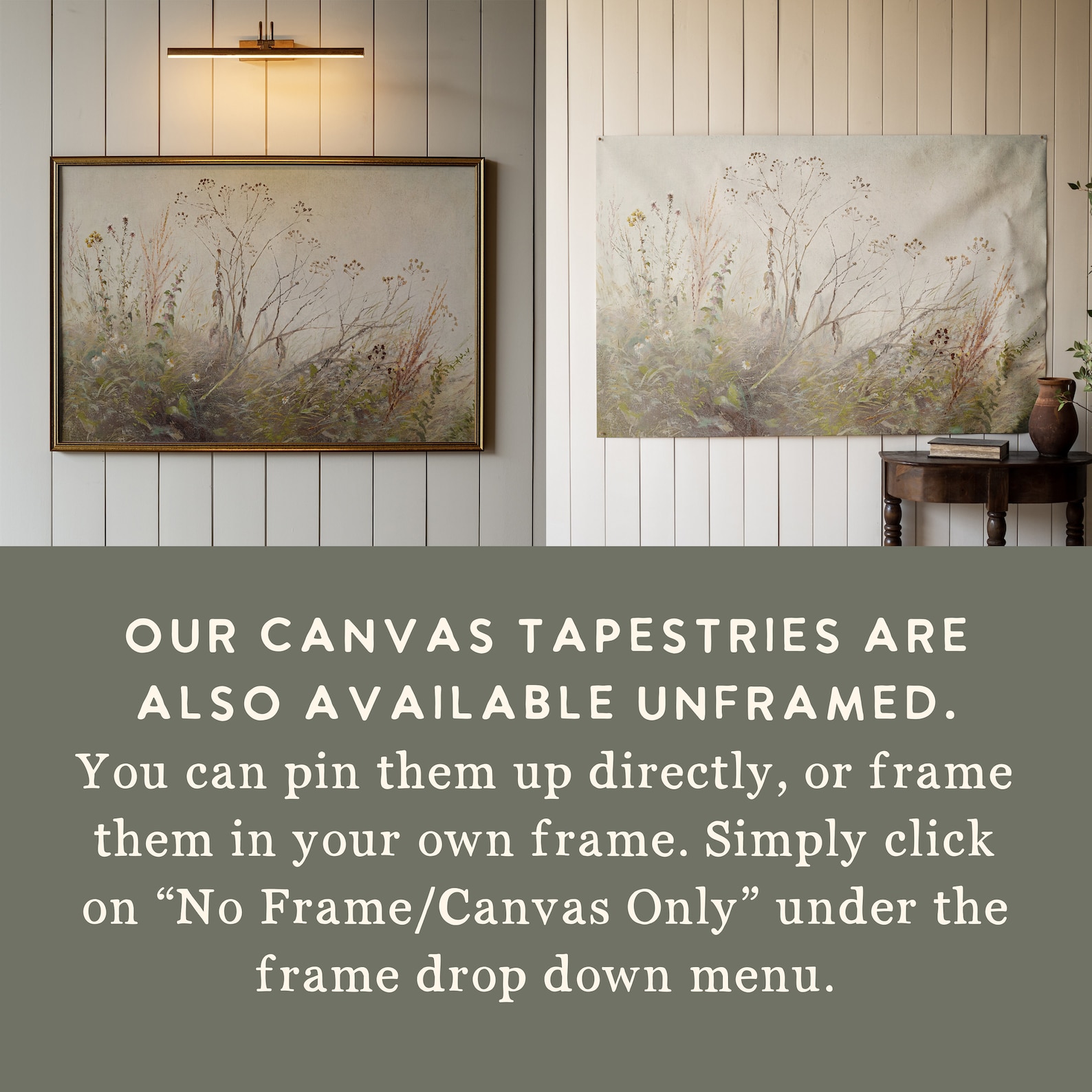 Botanical Canvas Print: Oversized Vintage Floral Tapestry | 680 - Etsy