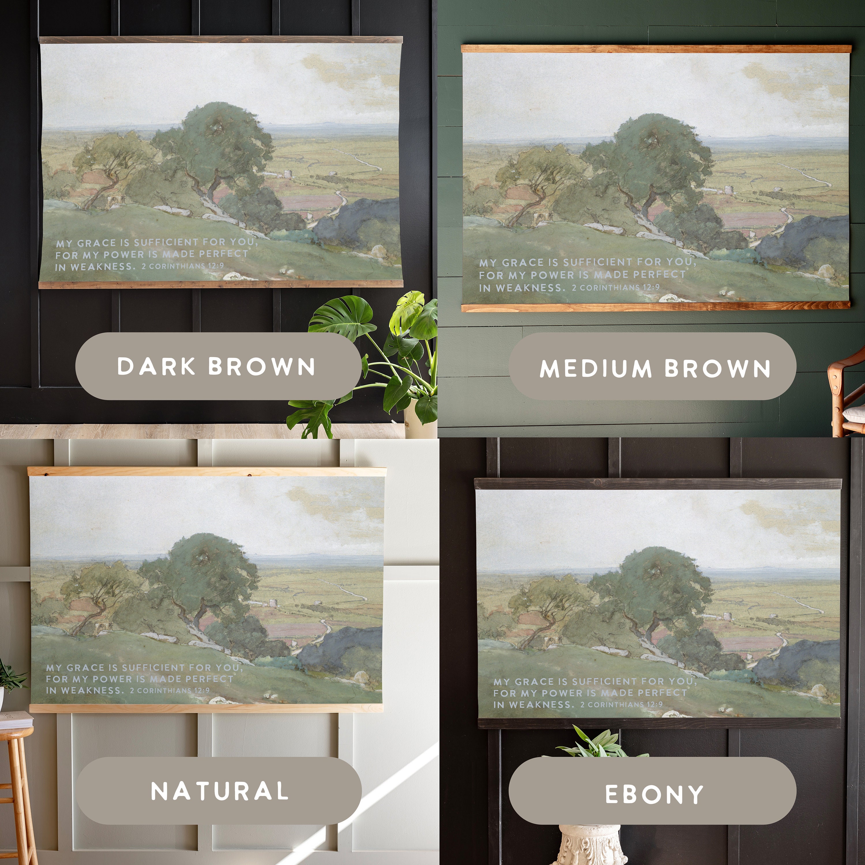 Extra Large Vintage Scripture Wall Art | My Grace is Sufficient for You ...