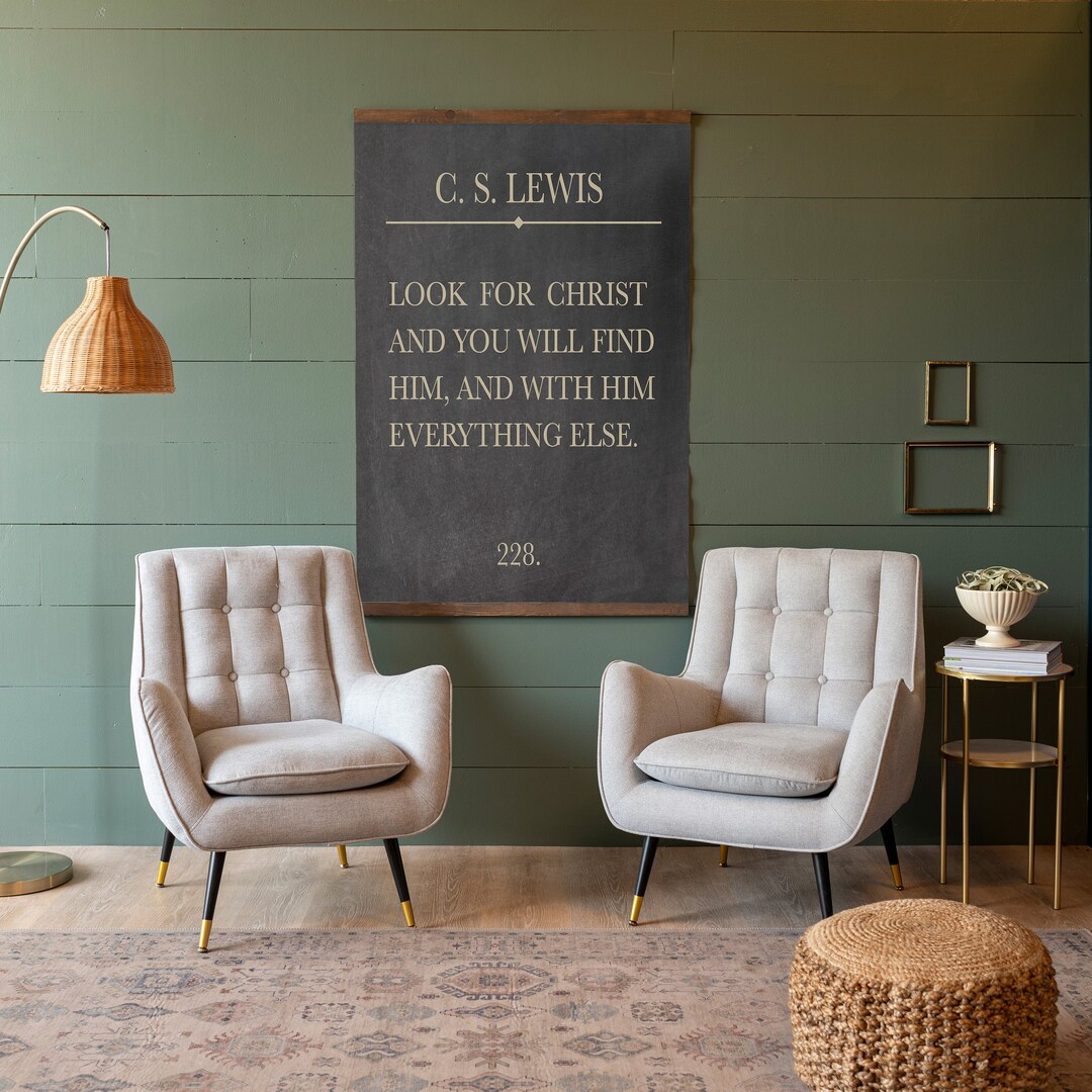 Look for Christ Canvas Wall Hanging | CS Lewis Quote Sign | Large ...