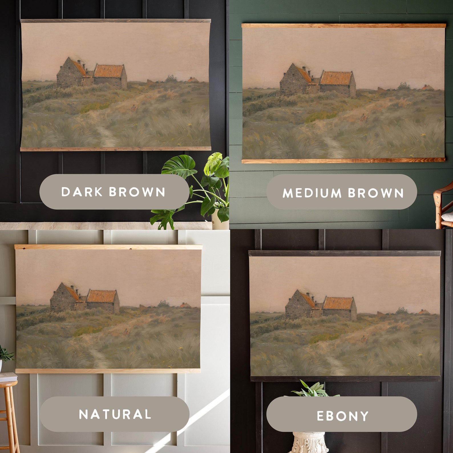 Vintage Barn Scene Canvas Tapestry: Country Landscape Wall Art | 400 - Etsy
