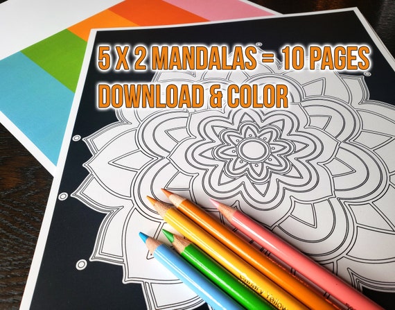 10 Page Mandala Magic Coloring Book Art Deco Sacred Geometry | Etsy