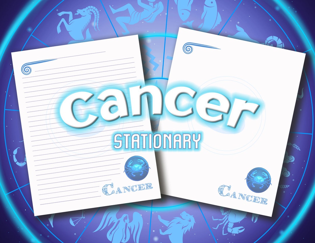 Cancer Birth Sign Zodiac Stationary Printable Zodiac Signs Custom ...