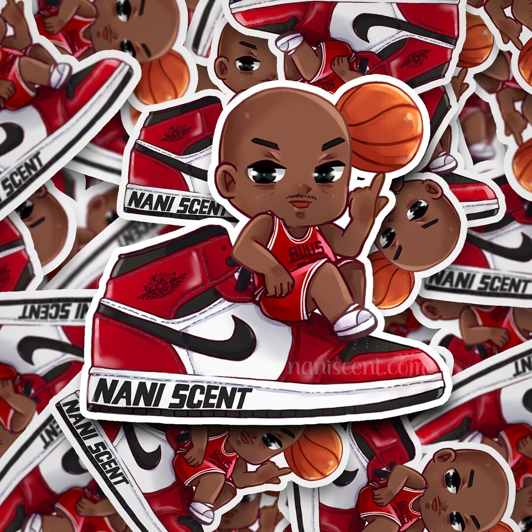 Chibi MJ Jordan Vinyl Sticker Kawaii Sticker Car Laptop Tablet Phone ...