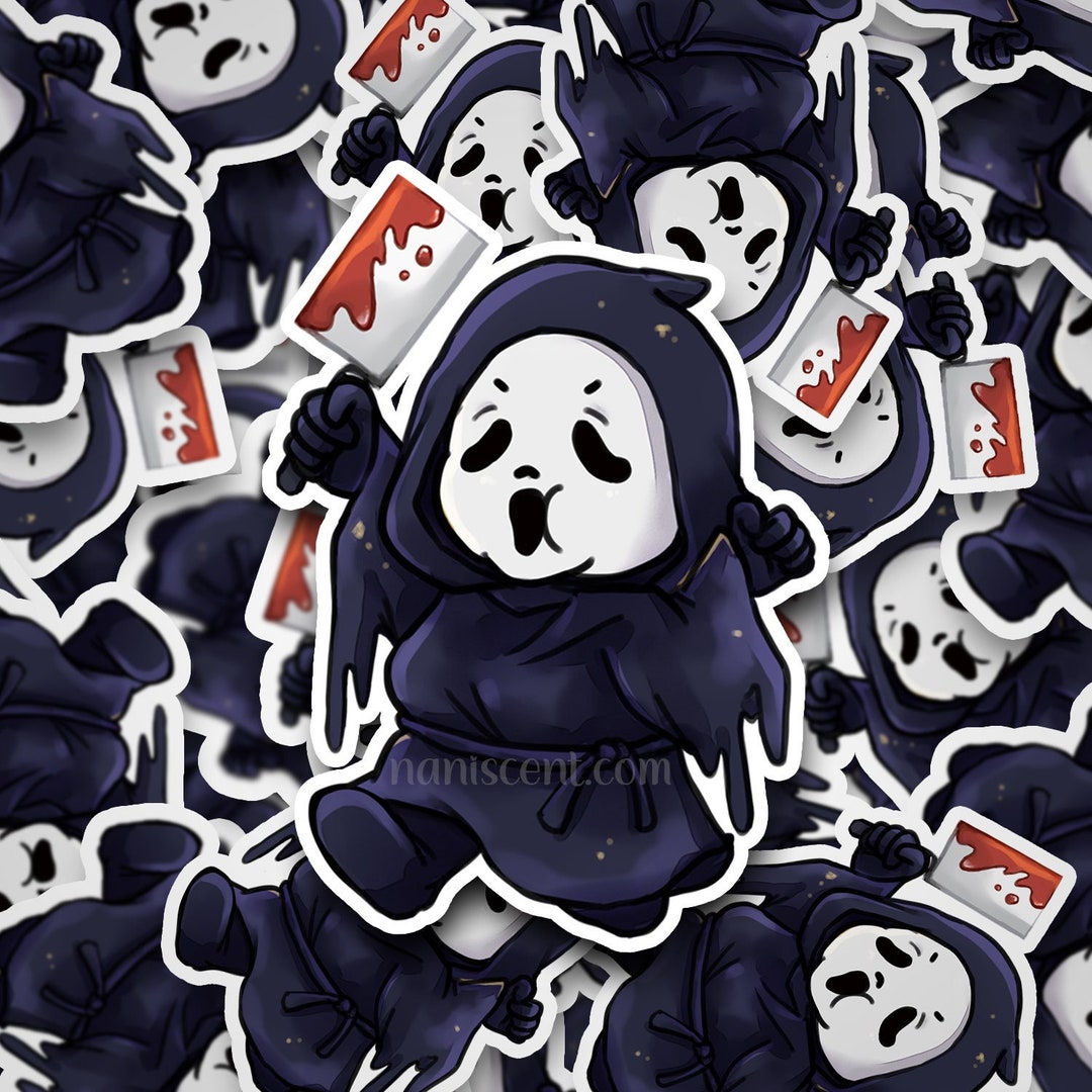 Kawaii Chibi Ghost Face Vinyl Sticker L Kawaii Horror Sticker Car ...