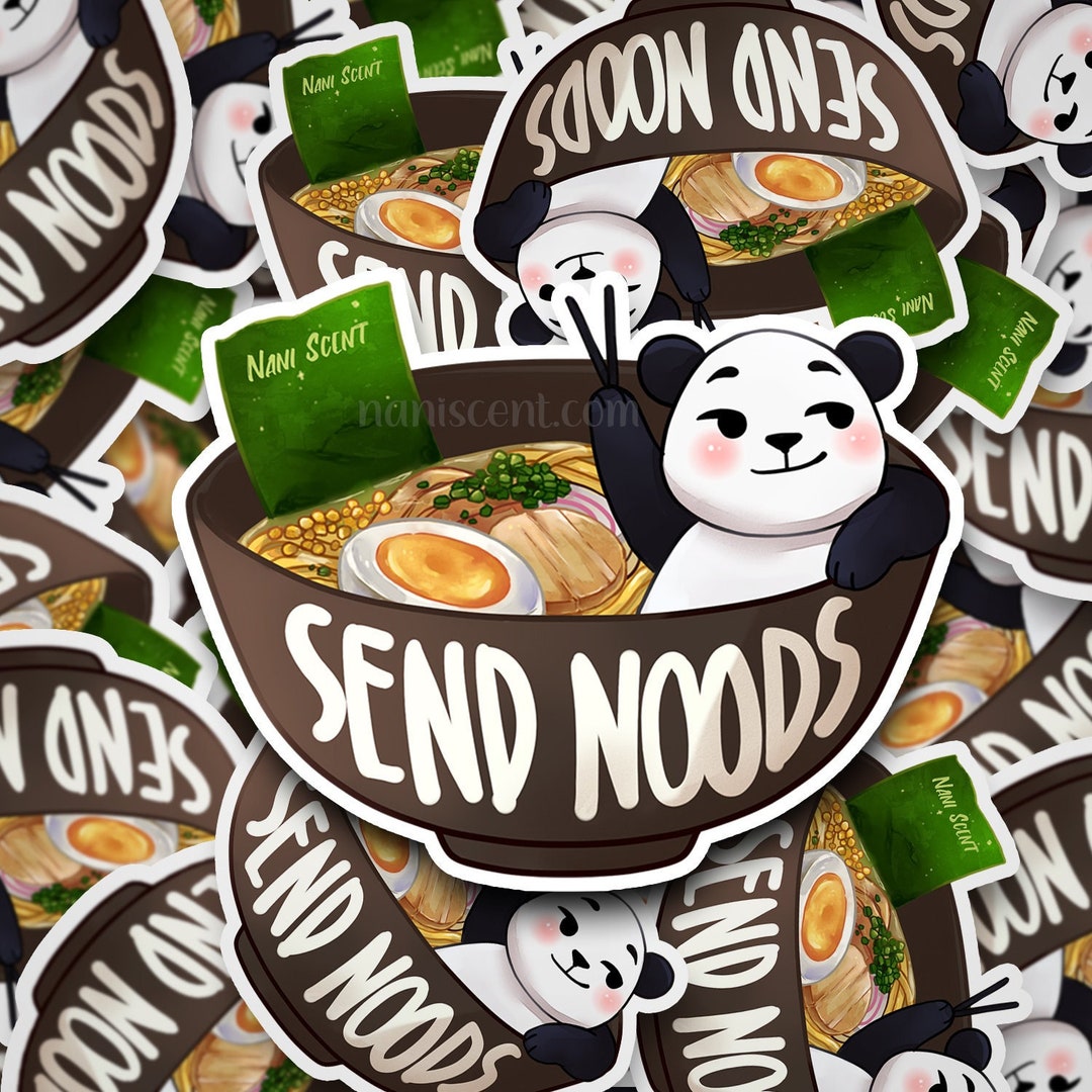 Send Noods Panda Vinyl Sticker Kawaii Sticker Car Laptop - Etsy