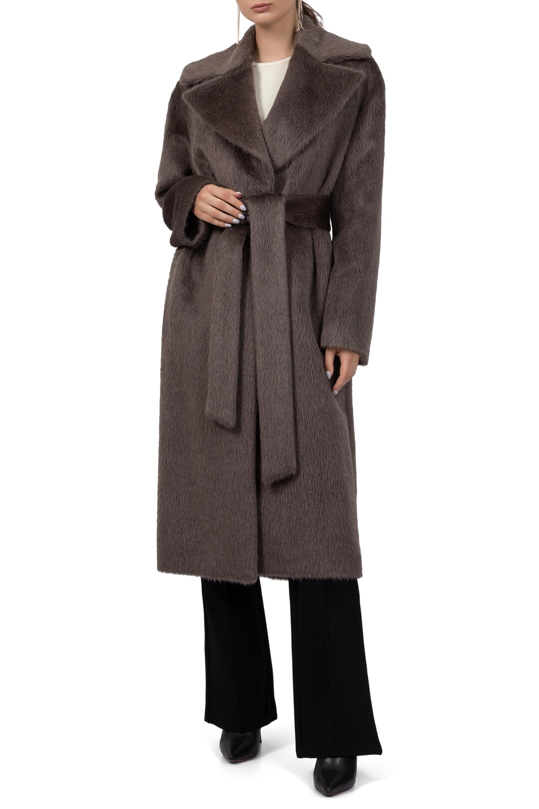Luxurious Oversized Alpaca Wool Wrap Coat Limited Edition Midi Robe ...