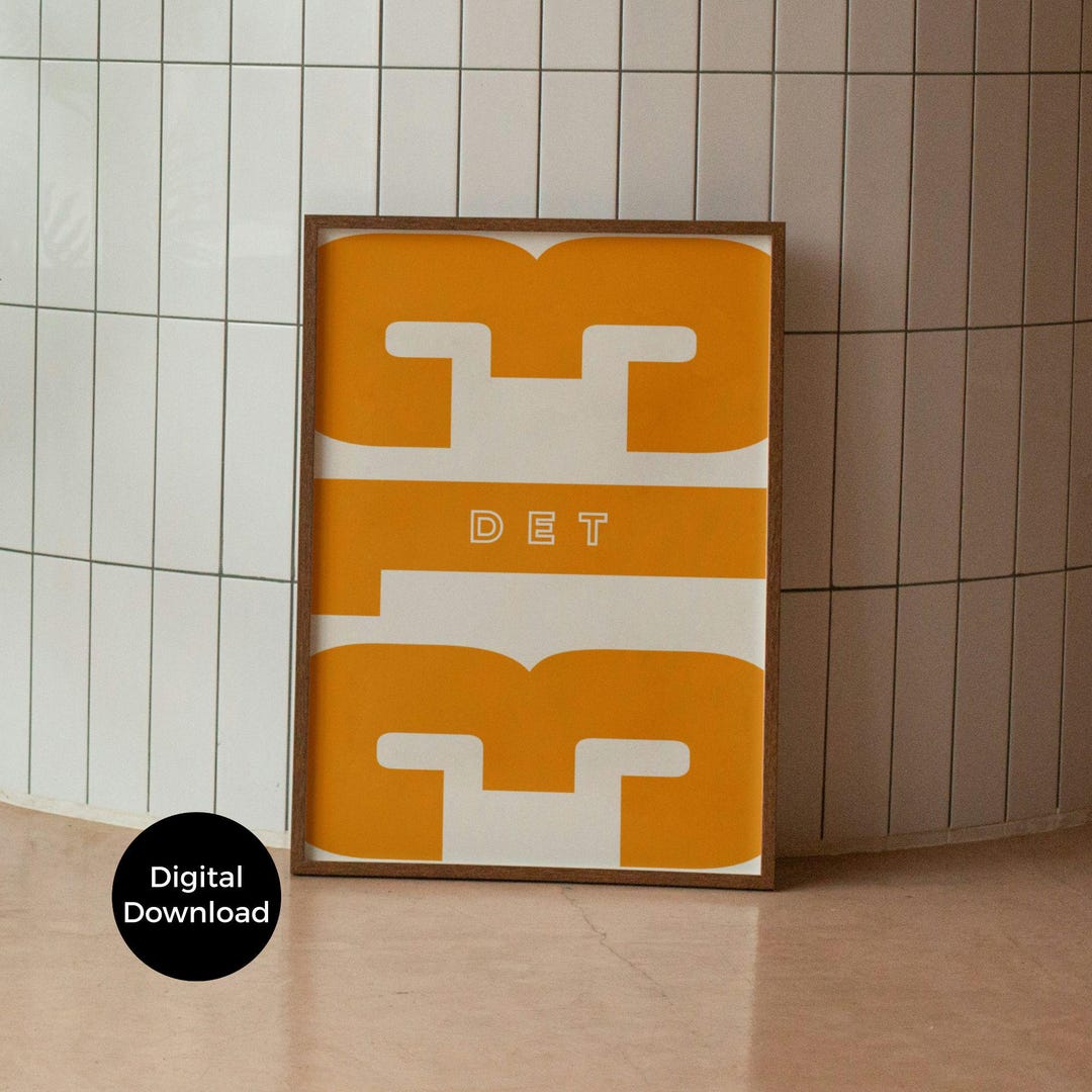 Detroit 313 Area Code Print: Orange Wall Art Set (digital Download) - Etsy