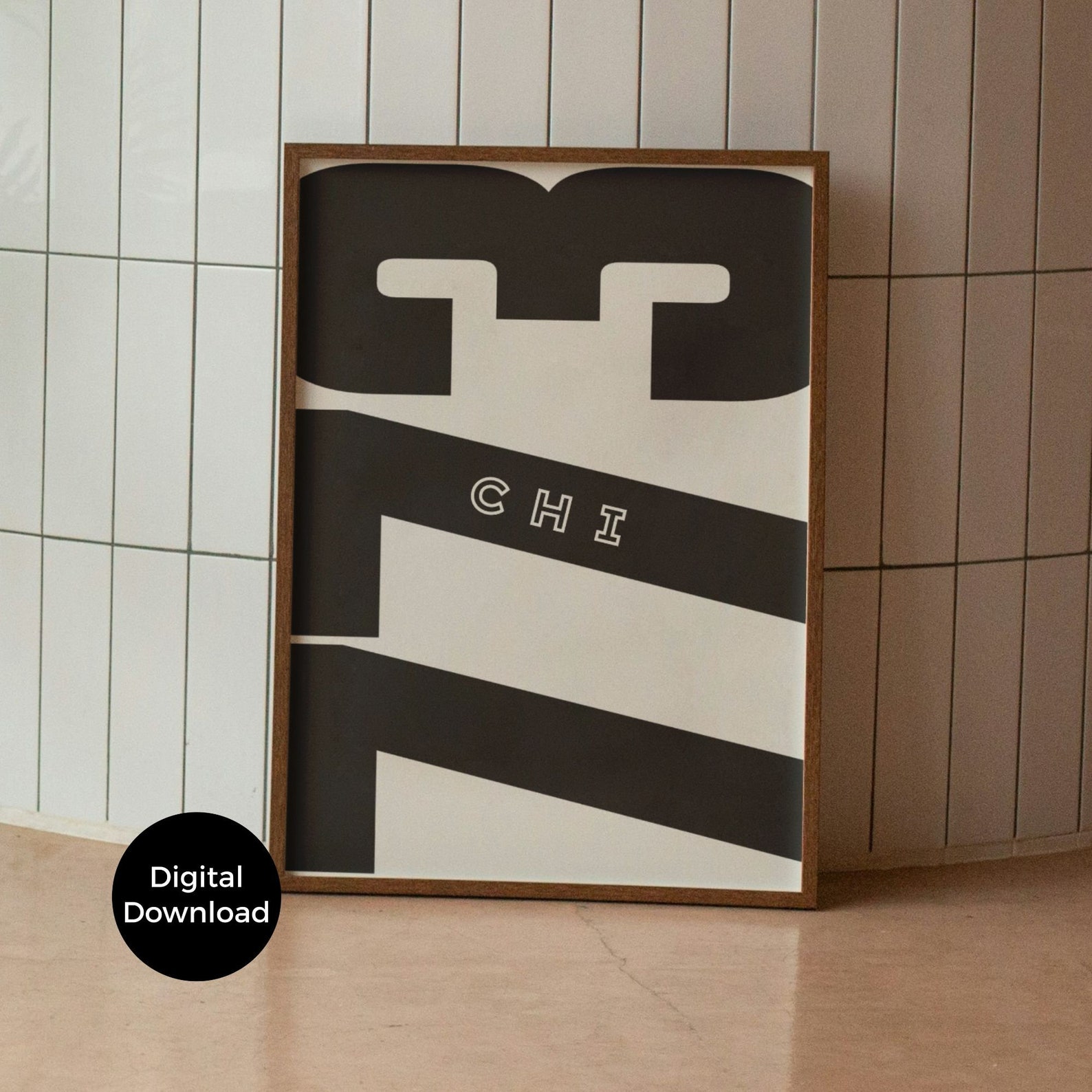 Chicago 773 Area Code Poster Set: Black & White Wall Art (digital ...