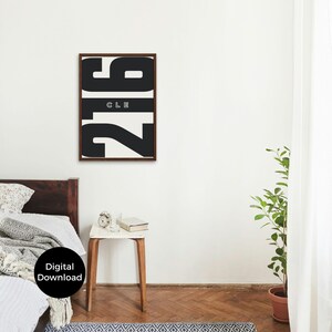 Cleveland Area Code 216 Poster Set: Minimalist Black and White (digital ...