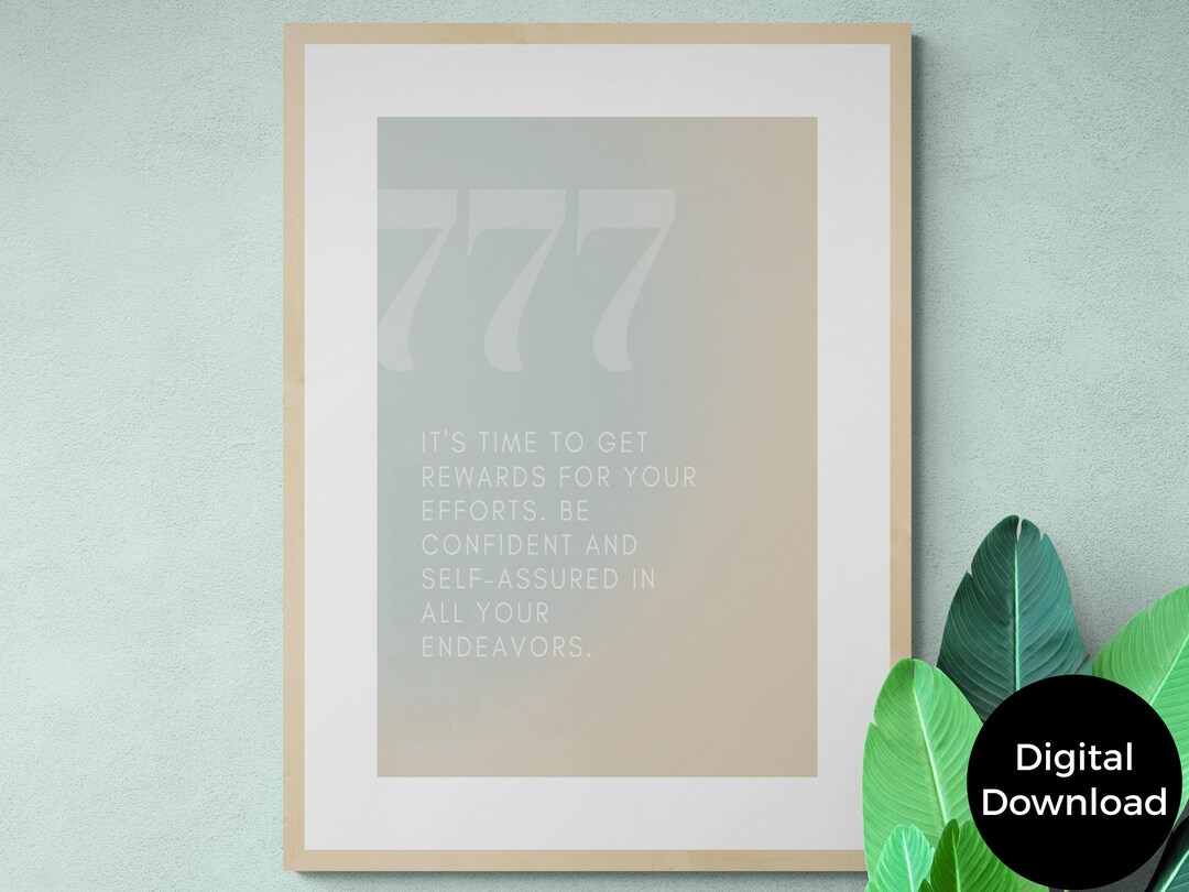 777 Angel Number Gradient Printable Poster Trendy Wall Art Print - Etsy