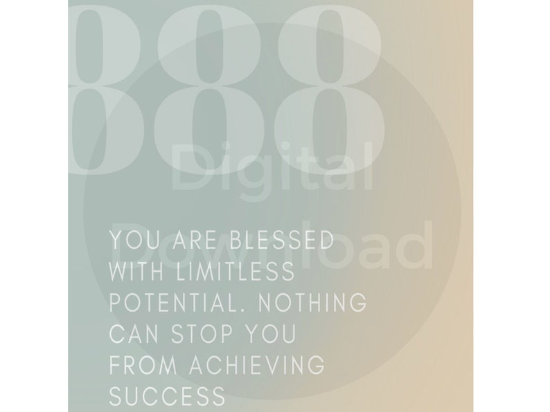 888 Angel Number Gradient Printable Poster Trendy Wall Art Print - Etsy