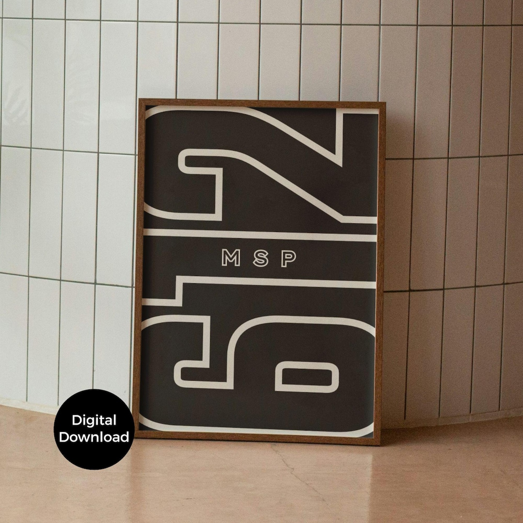 Minneapolis 612 Area Code Poster Set: Minnesota Wall Art (digital ...