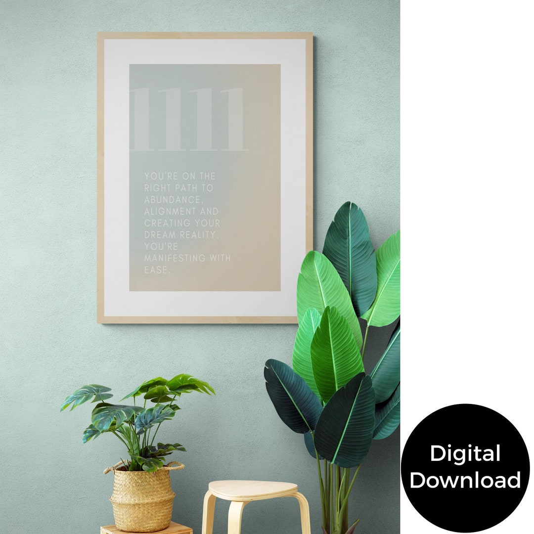 1111 Angel Number Gradient Printable Poster Trendy Wall Art Print - Etsy