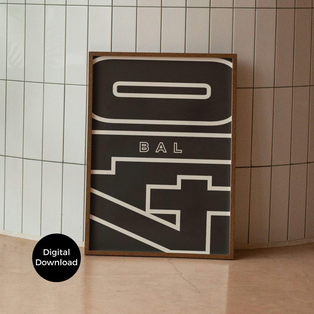 Baltimore Area Code 410 Poster Set: Modern Wall Art (digital Download ...