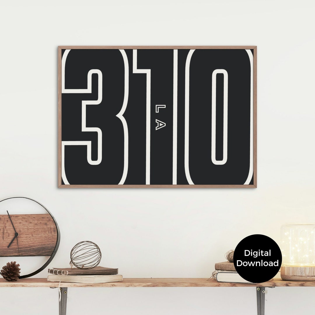 Los Angeles 310 Area Code Print: Minimalist LA Wall Art (digital ...