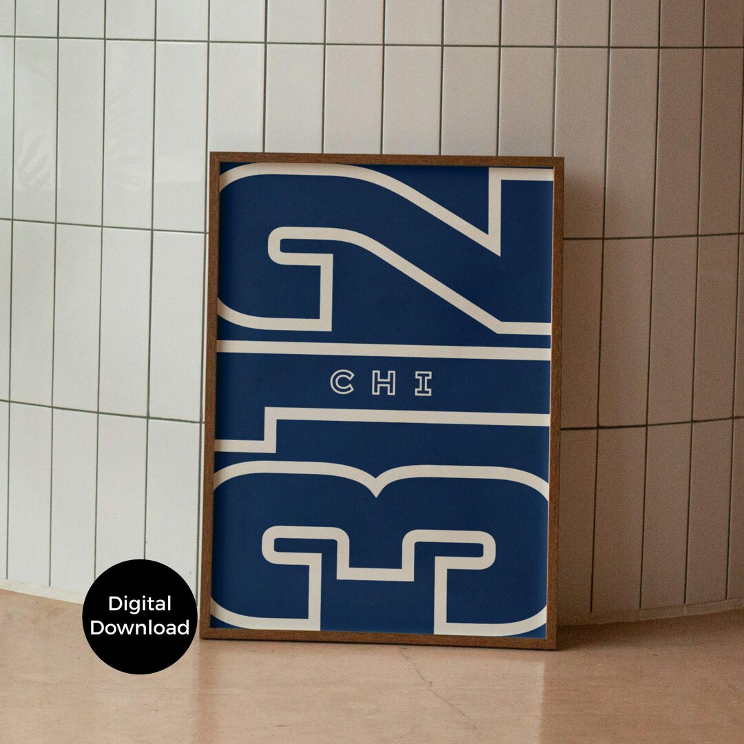 Chicago Area Code 312 Poster Set: Navy Blue & White (digital Download ...