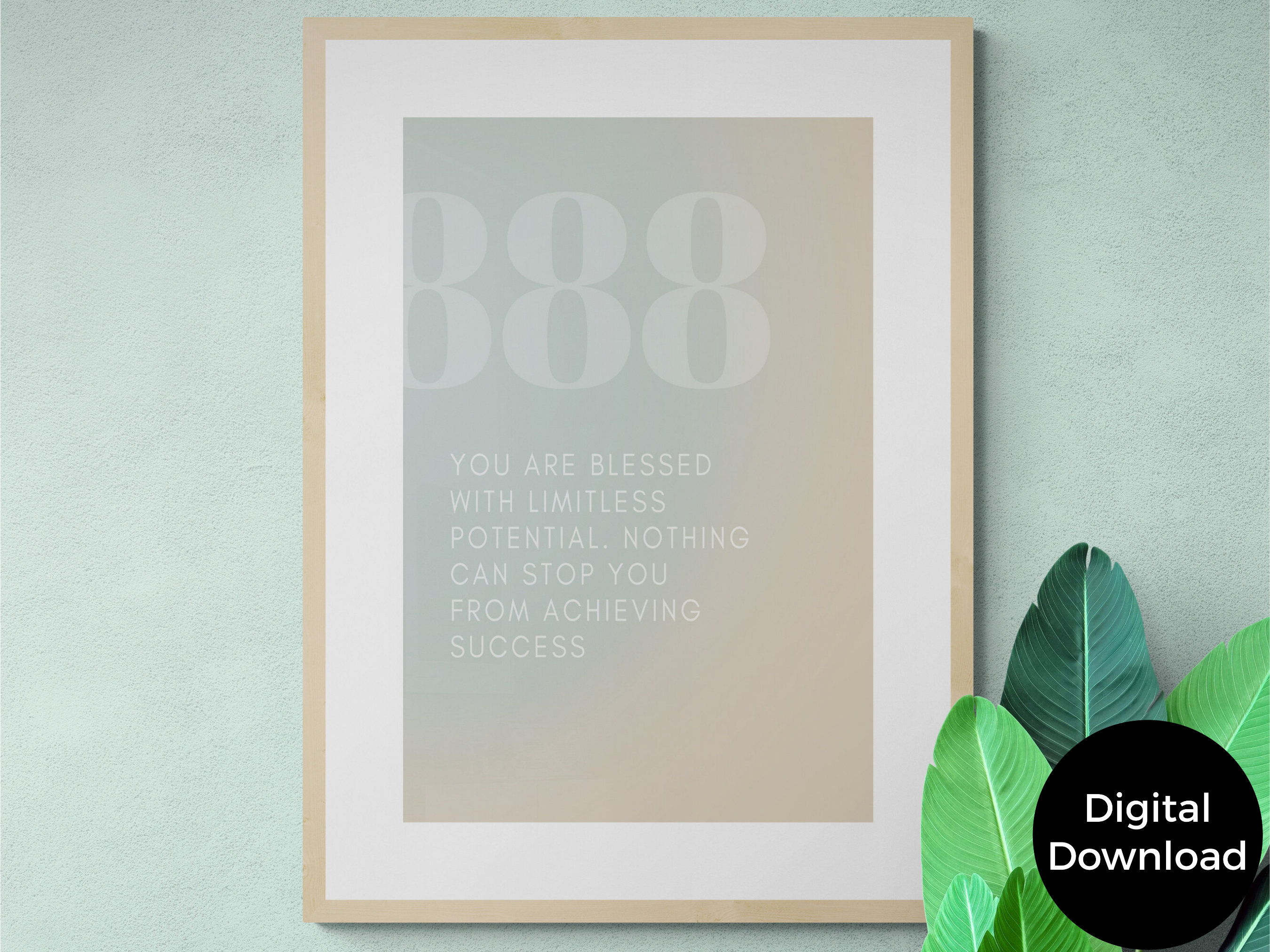 888 Angel Number Gradient Printable Poster Trendy Wall Art Print - Etsy
