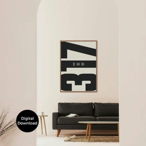 Indianapolis Area Code 317 Poster Set: Minimalist Wall Art (digital ...
