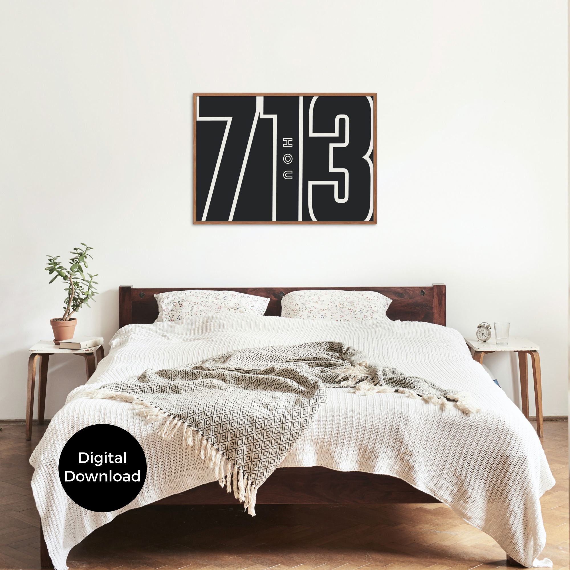 Houston Area Code 713 Poster Set: Black and White Dorm Decor (digital ...